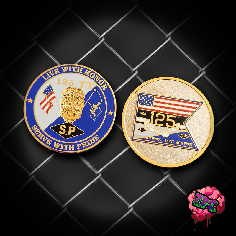 CSP- CONNECTICUT STATE POLICE - TRAINING TROOPER 125th CHALLENGE COIN ...